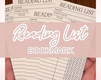 Reading List Bookmark Library Card Bookmark Reading Log Printable Book ...