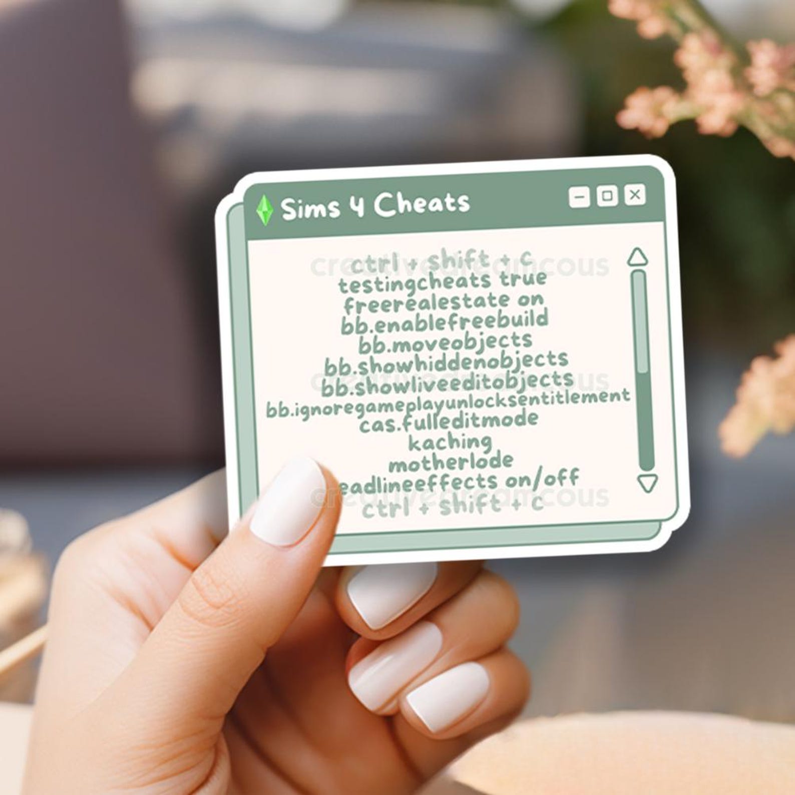 Sims 4 Cheat List Sticker | Sims 4 Cheat Sticker | Sims Sticker | Video Game Sticker | Sims 4 ...