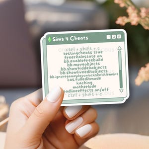 Sims 4 Cheat List Sticker | Sims 4 Cheat Sticker | Sims Sticker | Video Game Sticker | Sims 4 ...