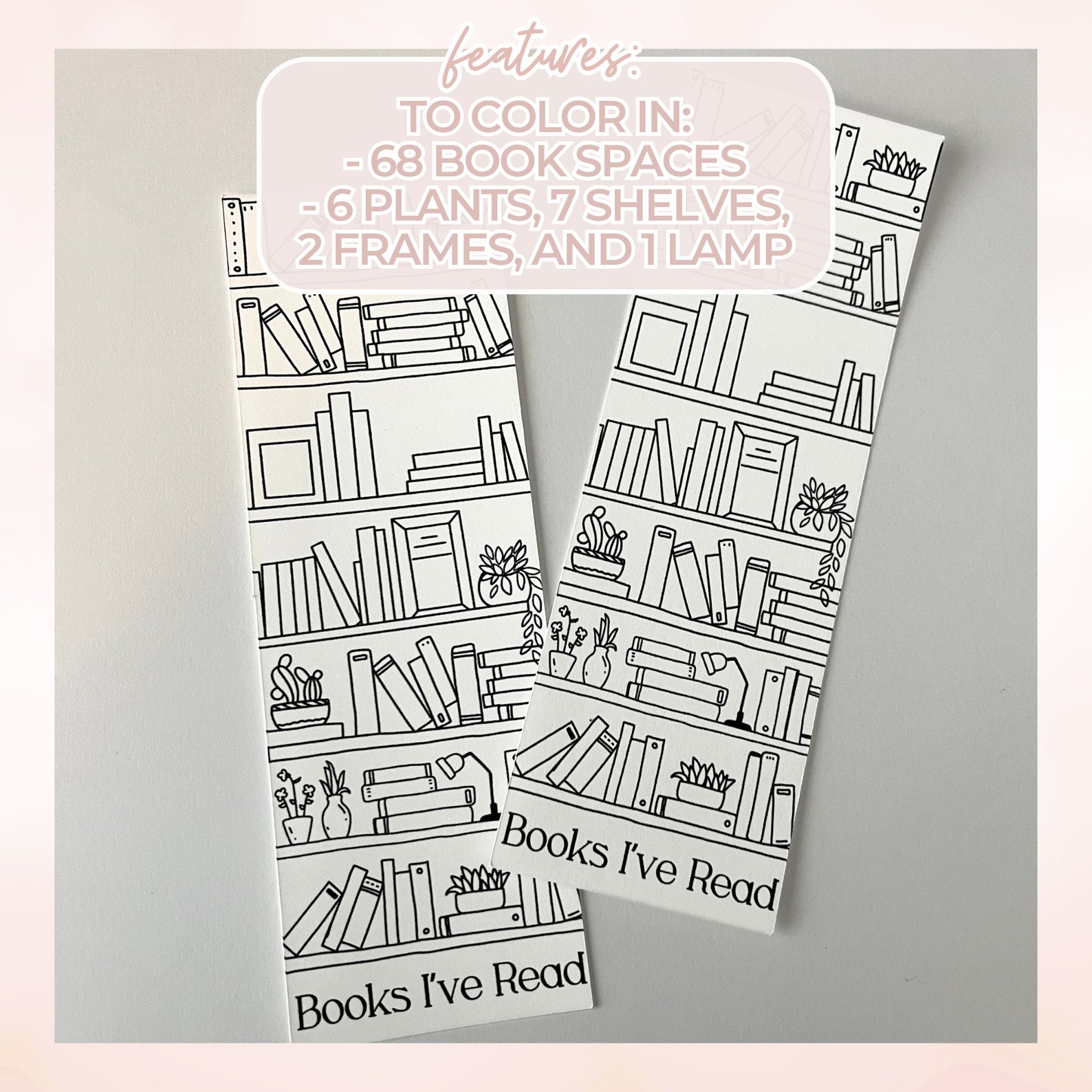Book Tracking Bookmark Bookshelf Bookmark Coloring Bookmark Book ...