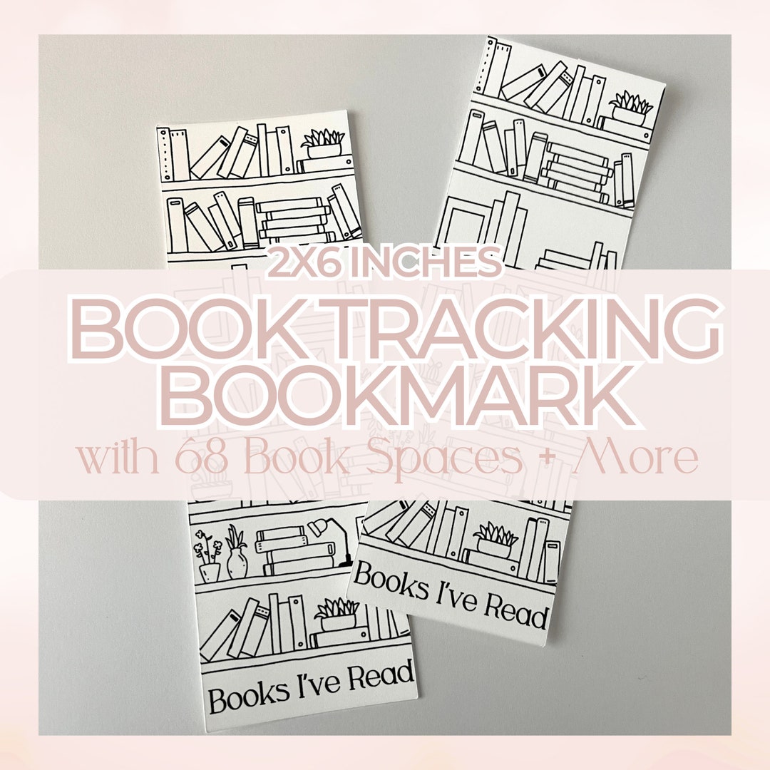 Book Tracking Bookmark - Bookshelf Bookmark - Coloring Bookmark - Book ...