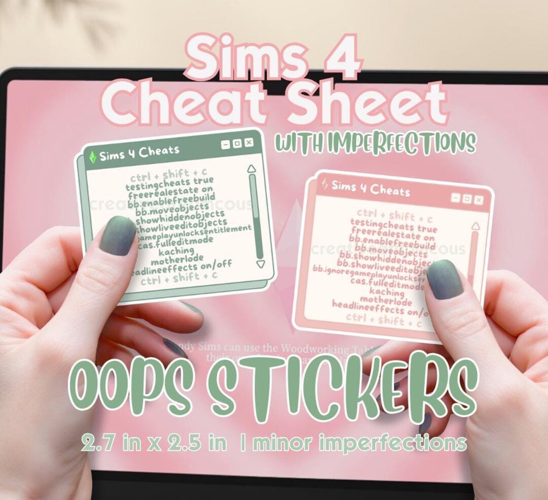 Sims 4 Cheat List Sticker | Sims 4 Cheat Oops Sticker | Sims Sticker | B Grade Stickers | Sims 4 ...