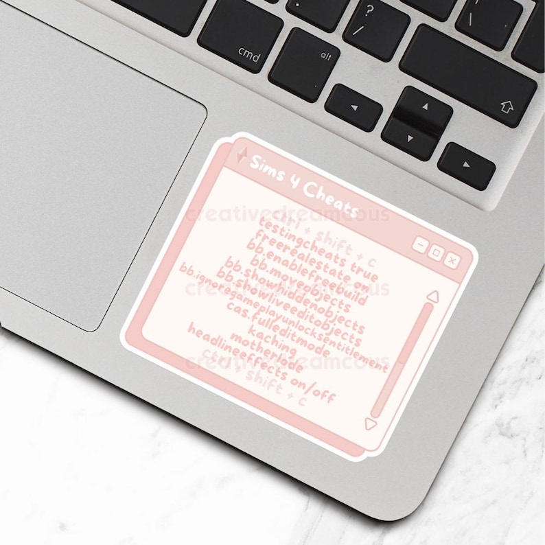 Pink Sims 4 Cheat List Sticker | Sims 4 Cheat Sticker | Sims Sticker ...
