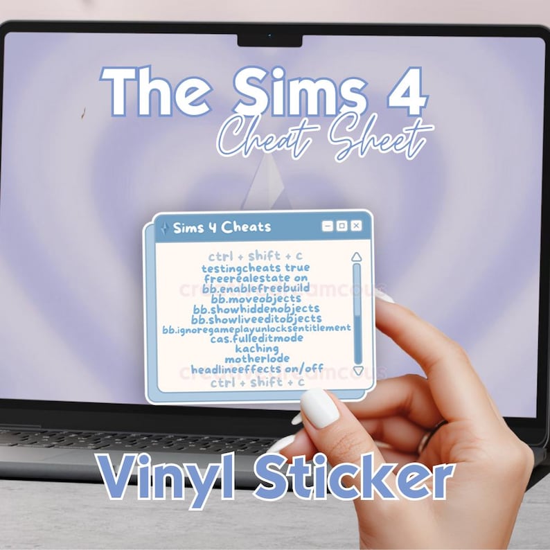 Sims 4 Cheat List Sticker | Sims 4 Cheat Sticker | Sims Sticker | Video ...