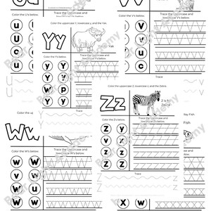 A-Z Printable Worksheet Bundle, Homeschool, Letter Tracing, Pre-k ...