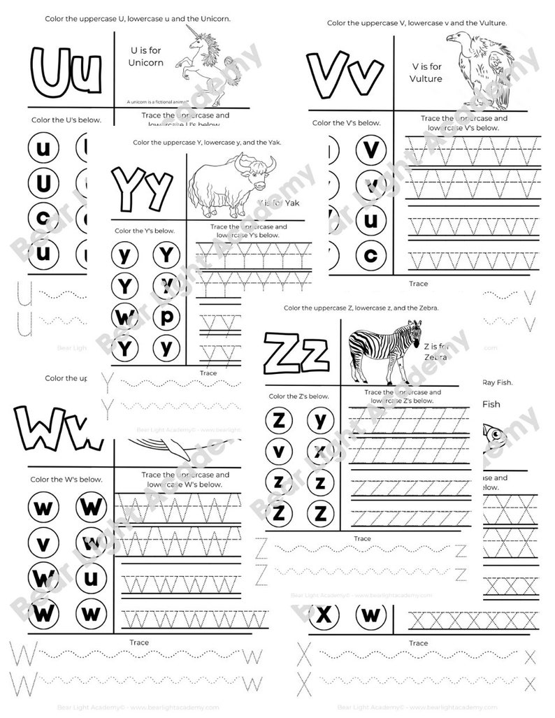 A-Z Printable Worksheet Bundle, Homeschool, Letter Tracing, Pre-k ...