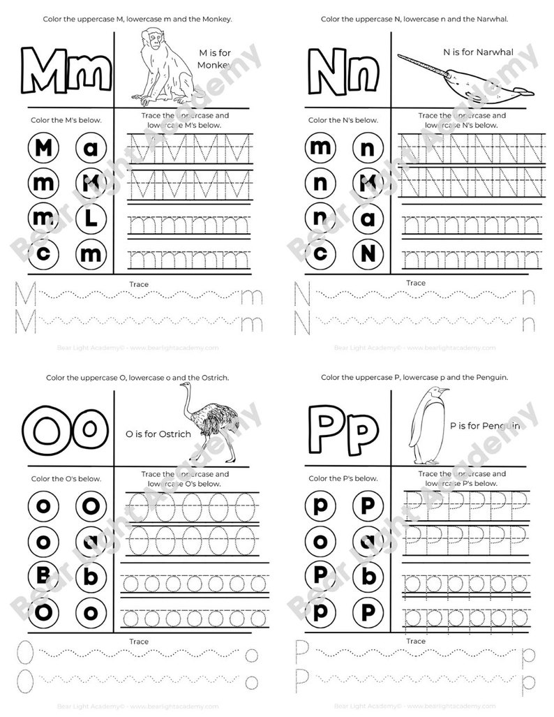 A-Z Printable Worksheet Bundle, Homeschool, Letter Tracing, Pre-k ...