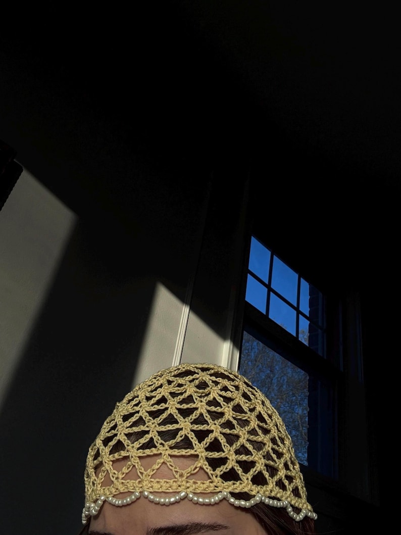 Gorro de malla de ganchillo, gorro con forma de calavera, borde con ...