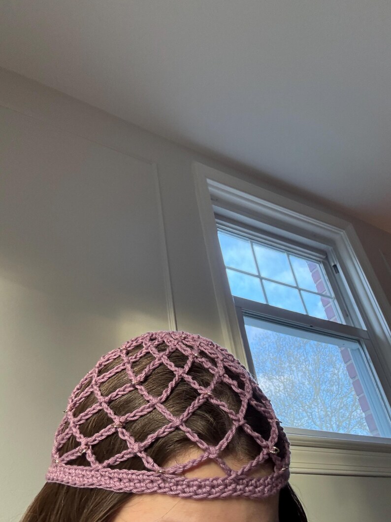 Gorro de malla de ganchillo, gorro con forma de calavera, borde recto ...