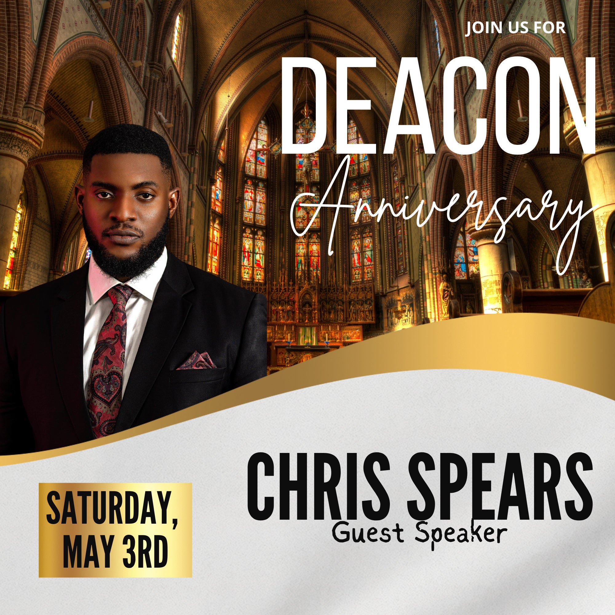 Editable Deacon Anniversary Church Flyer Church Anniversary, Deacon's ...
