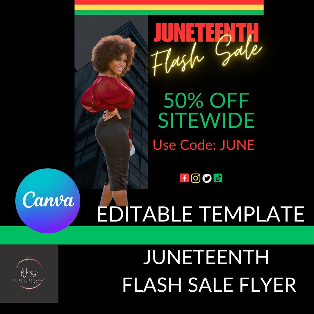Editable Juneteenth Flash Sale Flyer | Juneteenth, Conference, Flash ...