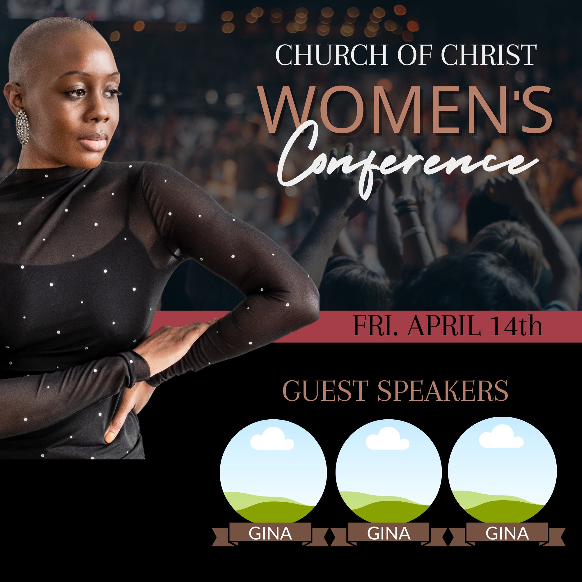 Editable Women's Church Conference Flyer | Canva Template (digital ...