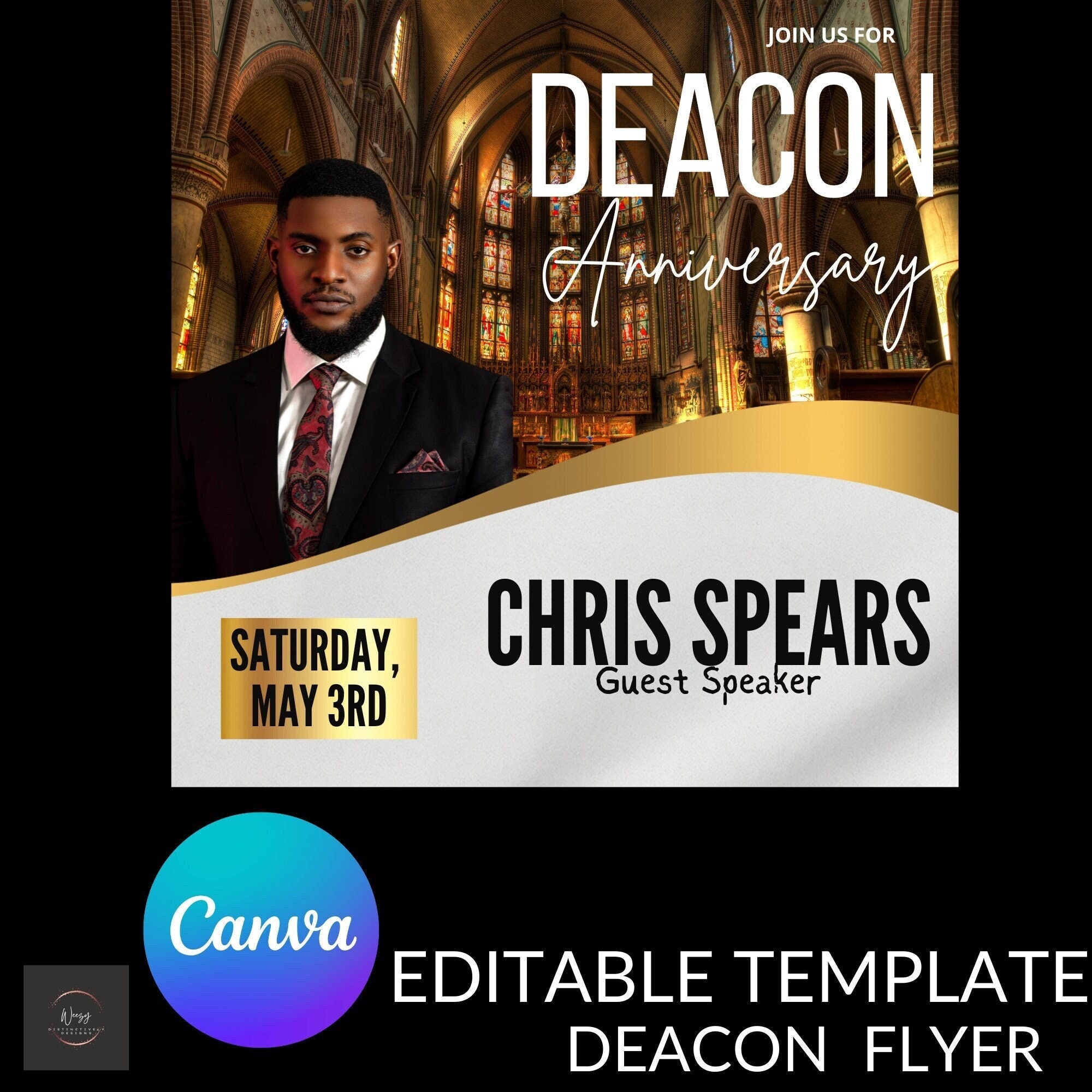 Editable Deacon Anniversary Church Flyer Church Anniversary, Deacon's ...