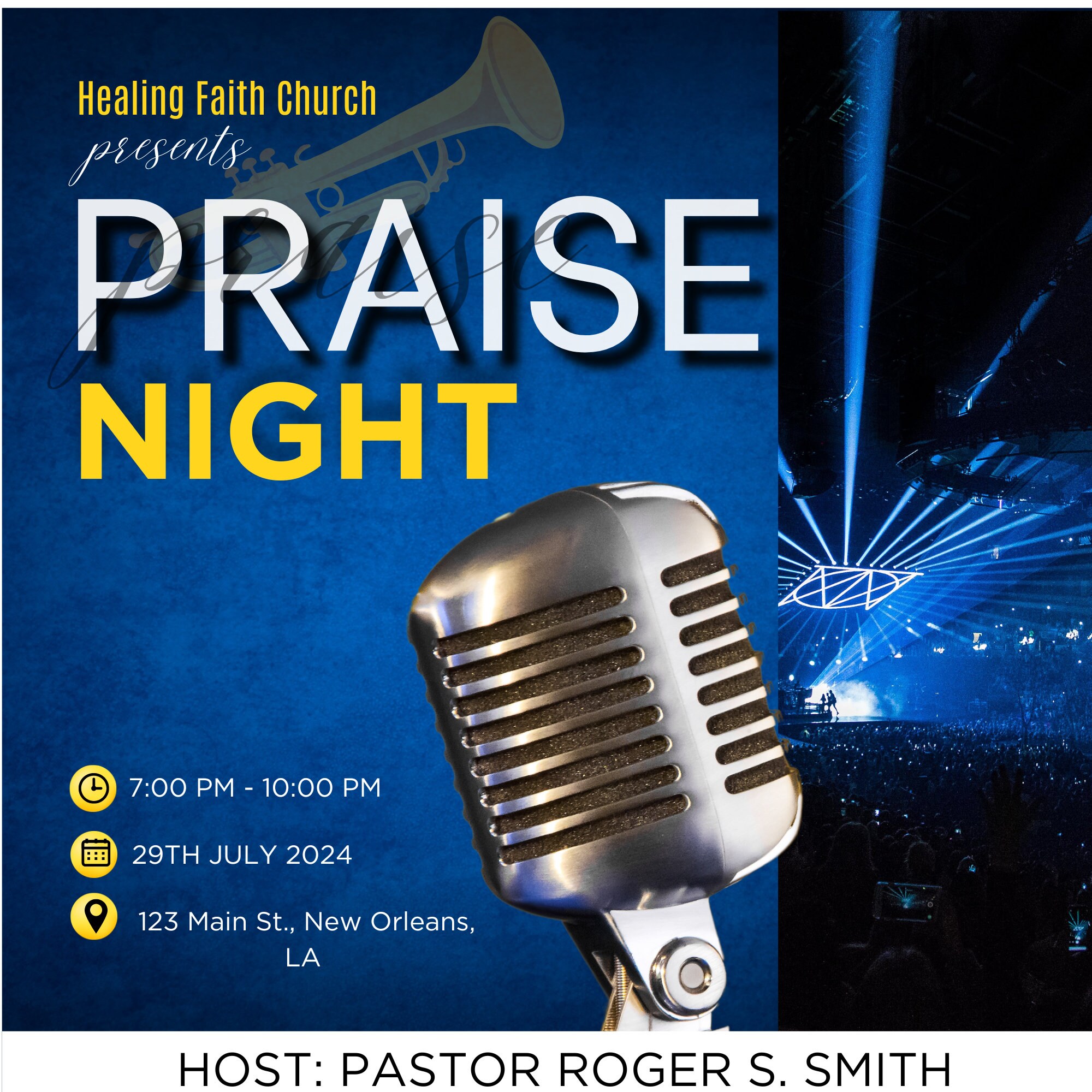 Editable Healing Praise and Worship Service Flyer | Church Conference ...