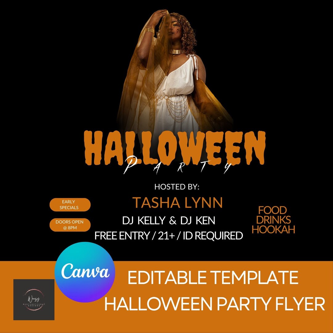 Canva Editable Template Halloween Party | Spooky Party Flyer ...