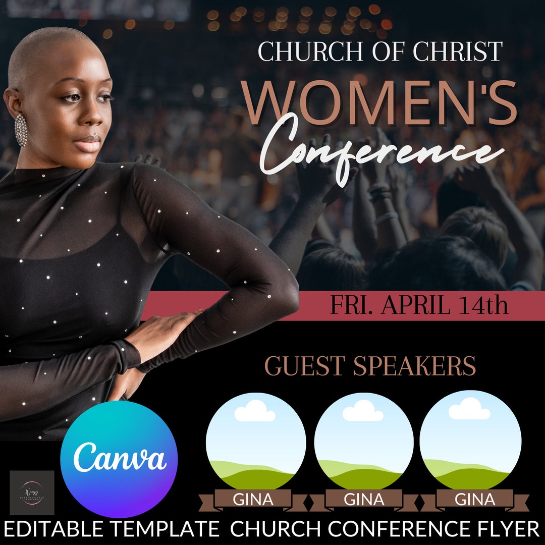 Editable Women's Church Conference Flyer | Canva Template (digital ...