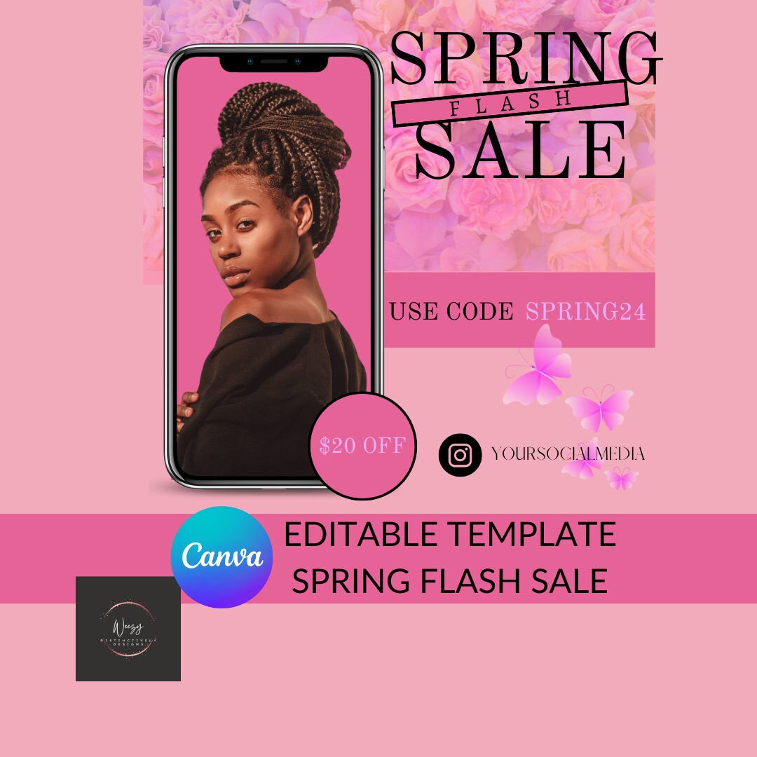 Canva Editable Template Flash Sale | Boutique Shop | Any Season Sale ...