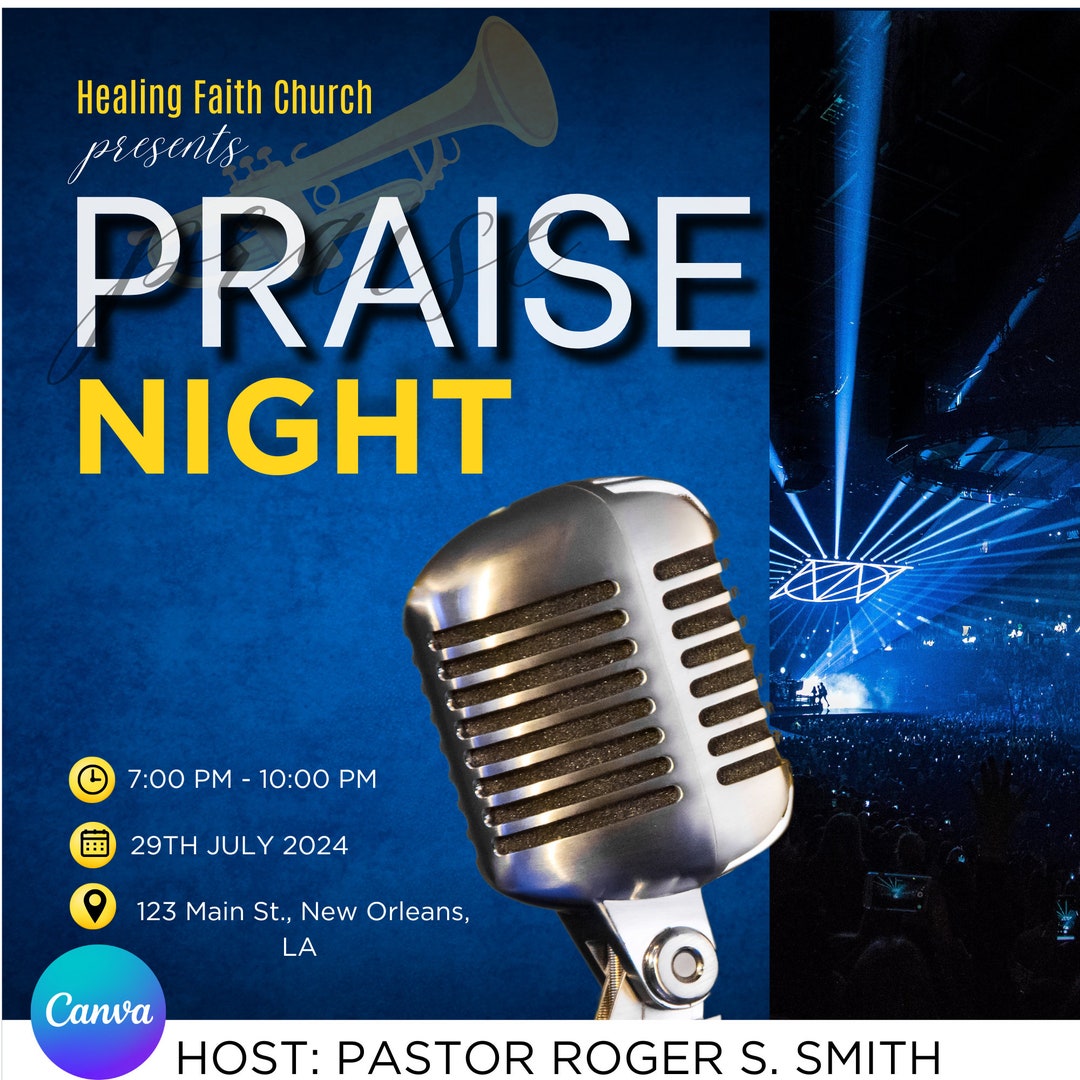 Editable Healing Praise and Worship Service Flyer | Church Conference ...