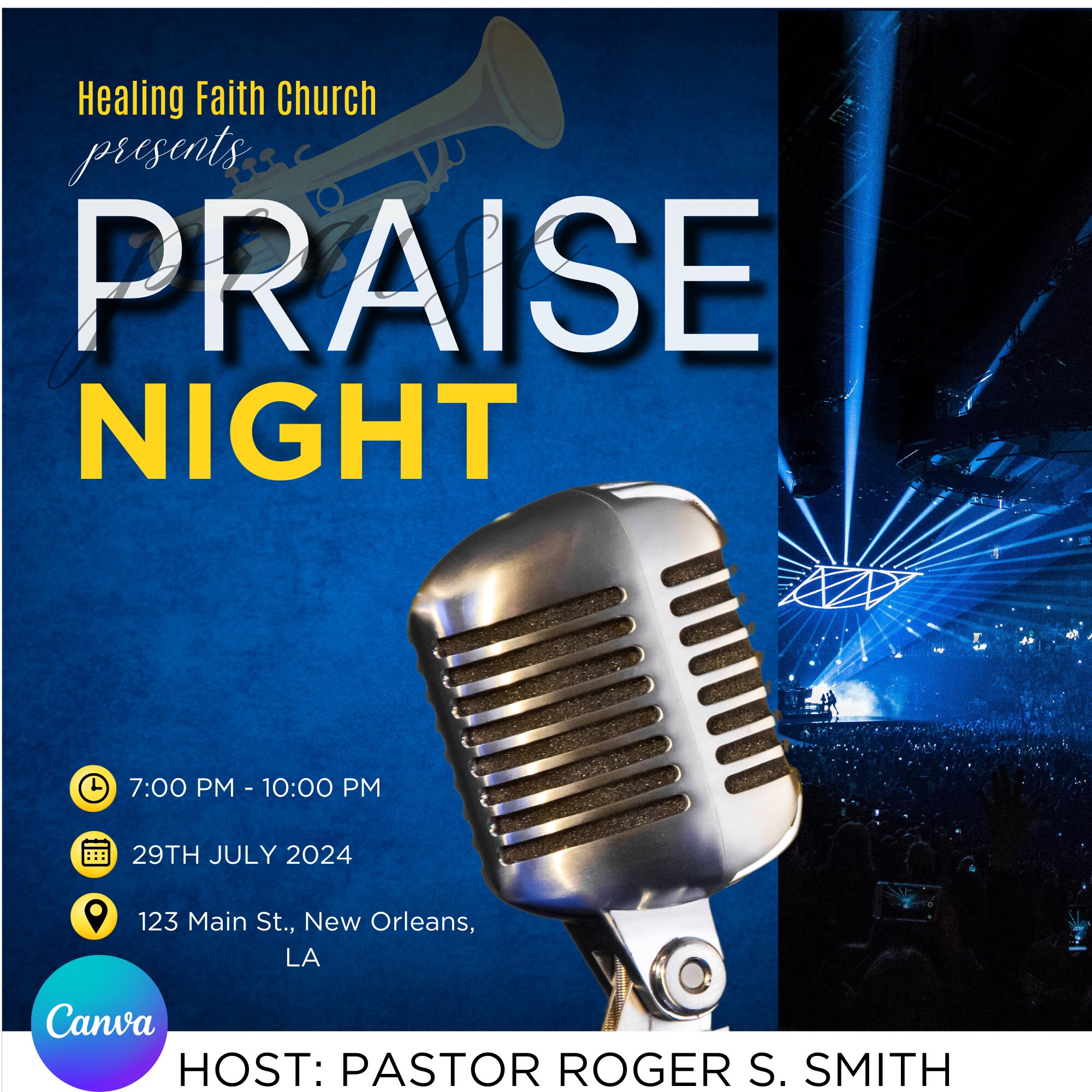 Editable Healing Praise and Worship Service Flyer | Church Conference ...