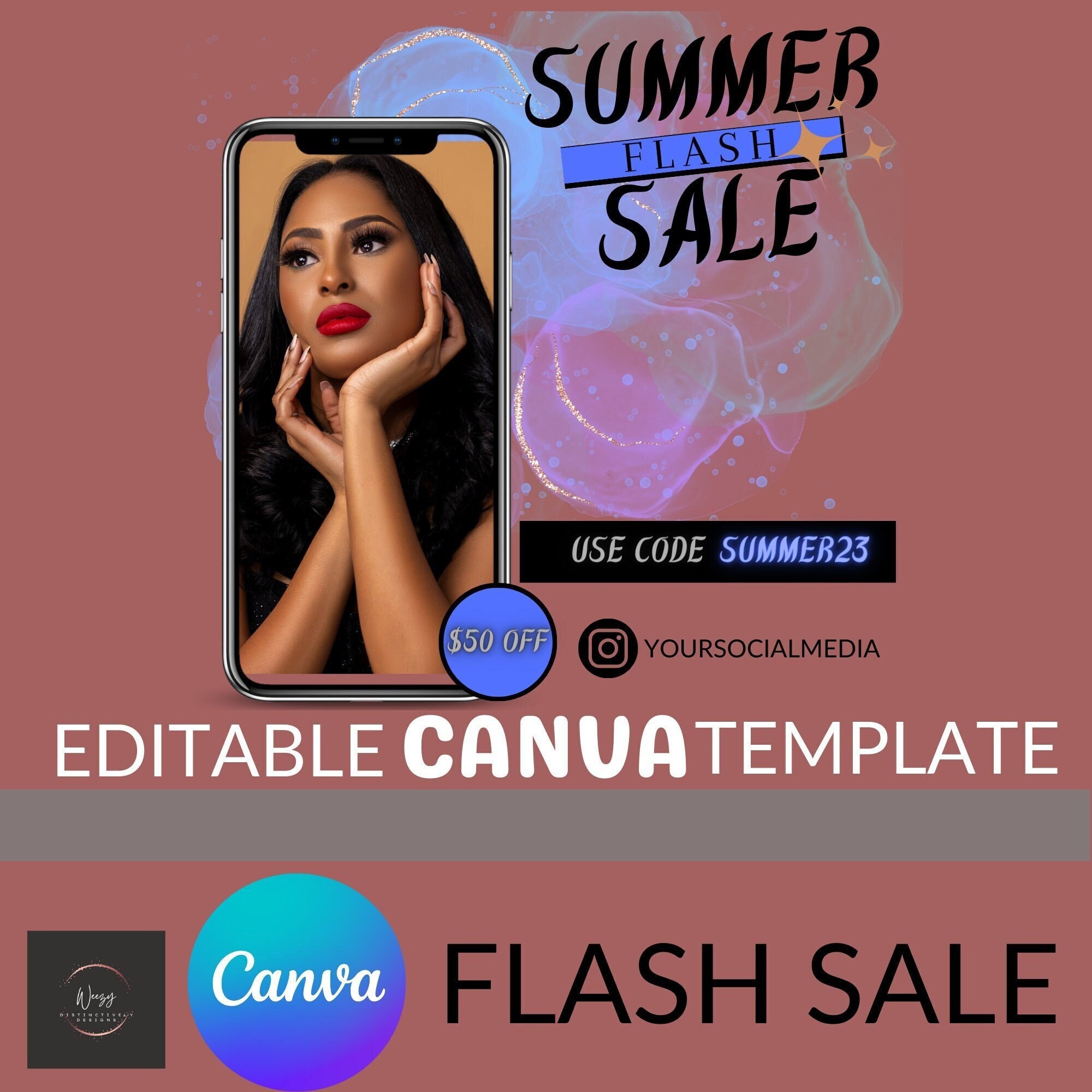 Editable Summer Flash Sale Flyer | Hair Stylist | All Professionals ...