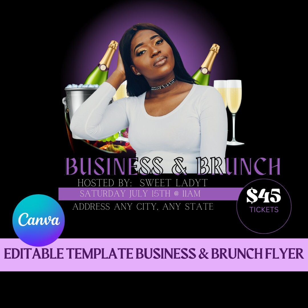 Editable Template Business & Brunch Flyer | Brunch Party | Boss Brunch ...