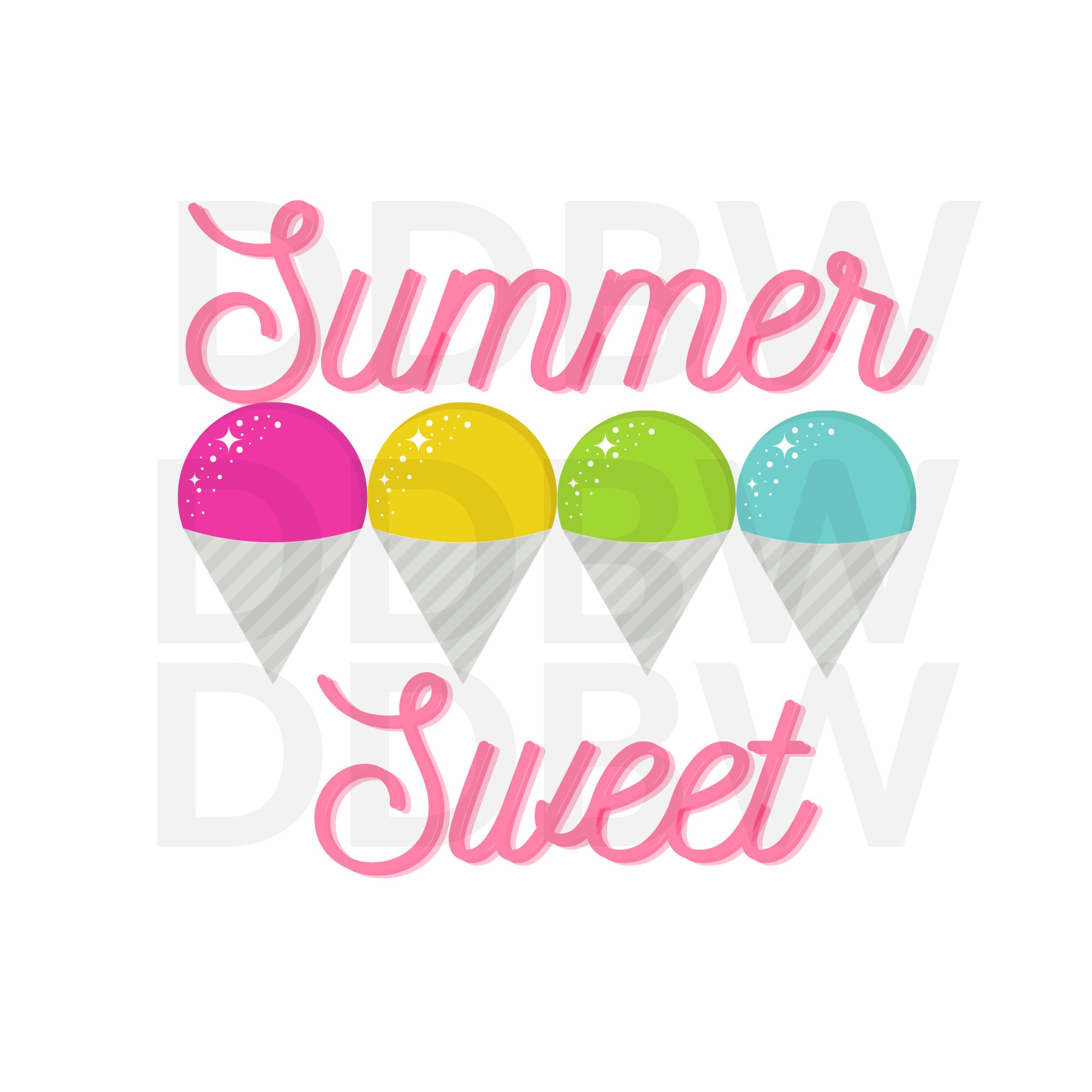 Summer Sweet Snow Cones | PNG Design for Download | Sublimation Print ...