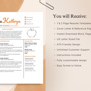 Teacher Resume Template Word, Pages, Google Docs, Creative Teacher ...