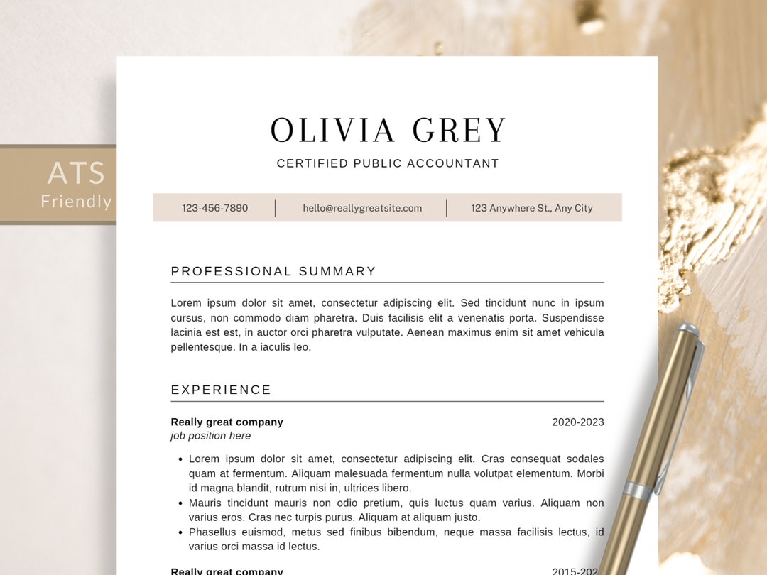 Clean, Executive Resume Template 2023, Modern CEO Resume Template for Word and Apple Pages ...