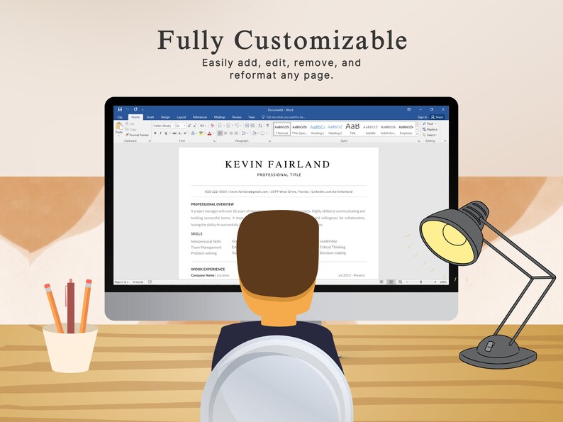 ATS Resume Template Word Pages Google Docs Minimalist ATS - Etsy