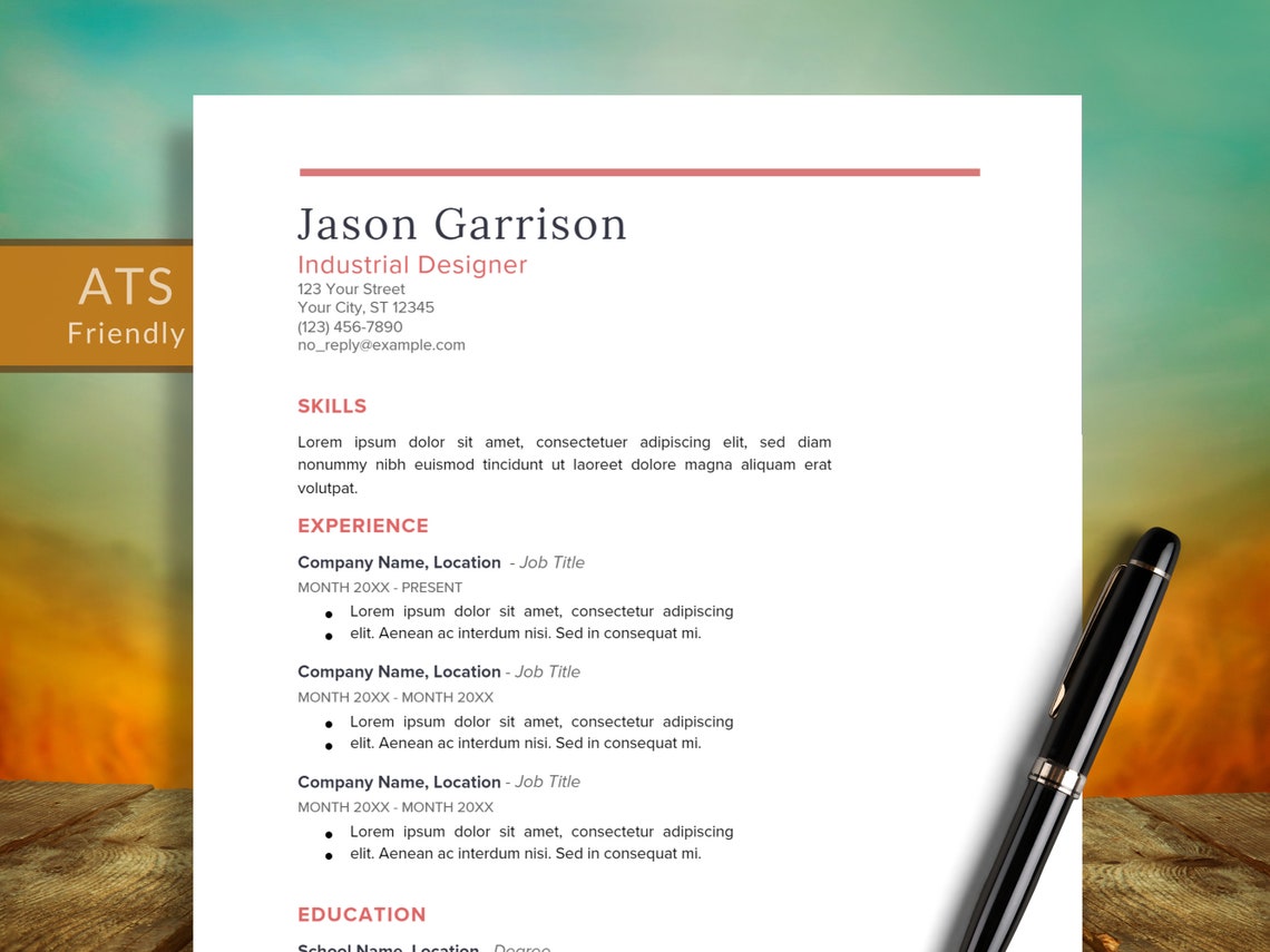 ATS Friendly Resume Template for Google Docs & Word | ATS Professional ...