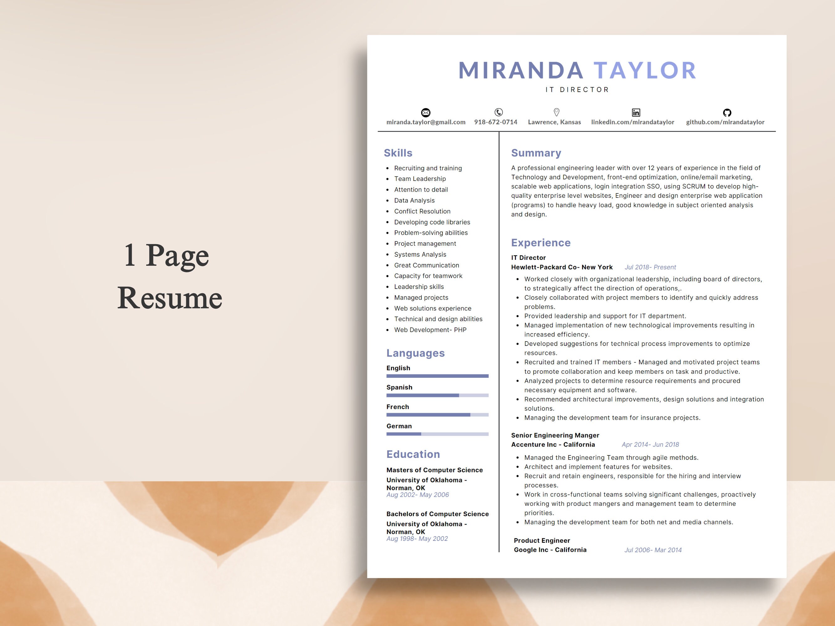 ATS Friendly Resume Template Google Docs ATS Resume Template - Etsy