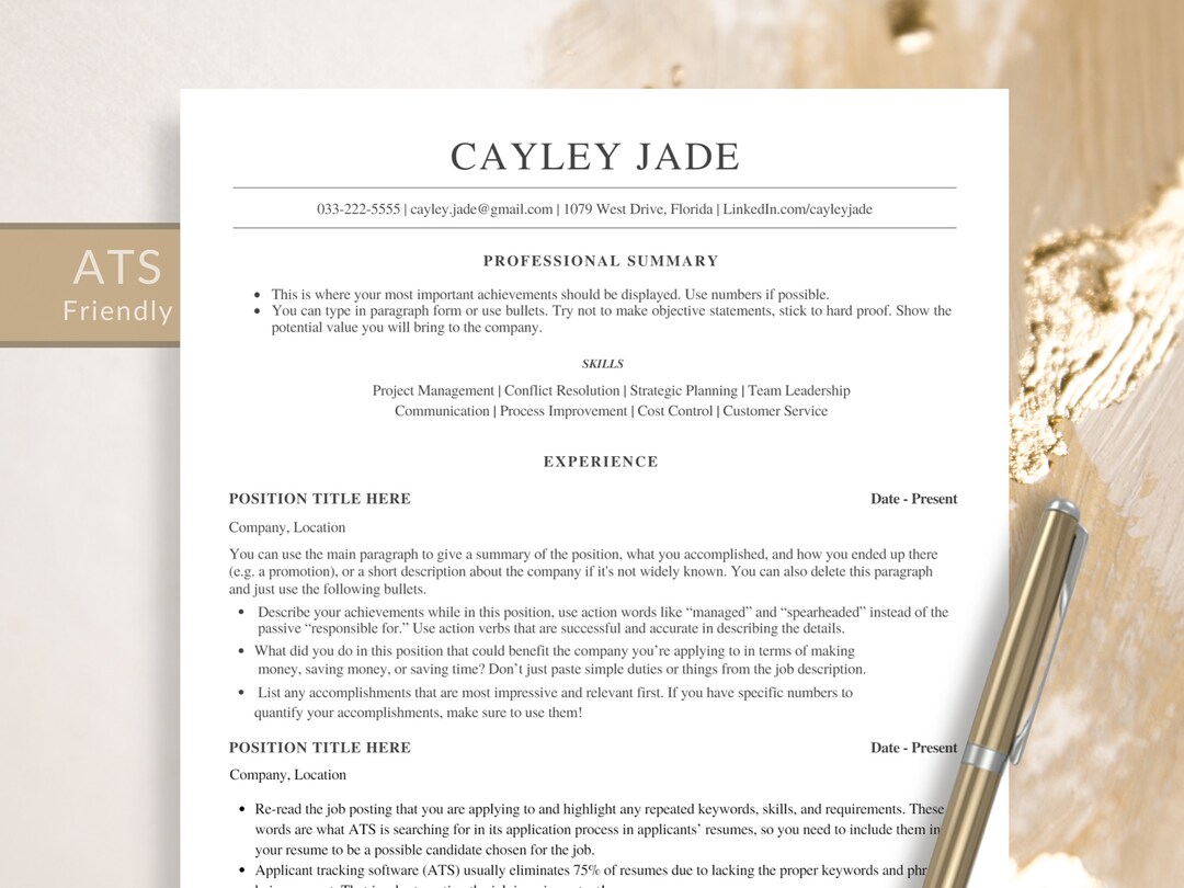 Clean Minimalist Resume Template 2023 | Modern Resume Template for Word ...