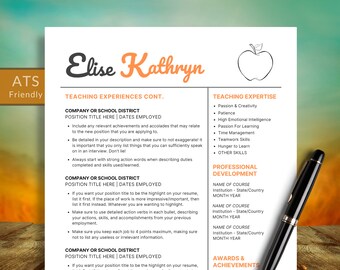 ATS Friendly Resume Template for Google Docs Word and Pages - Etsy