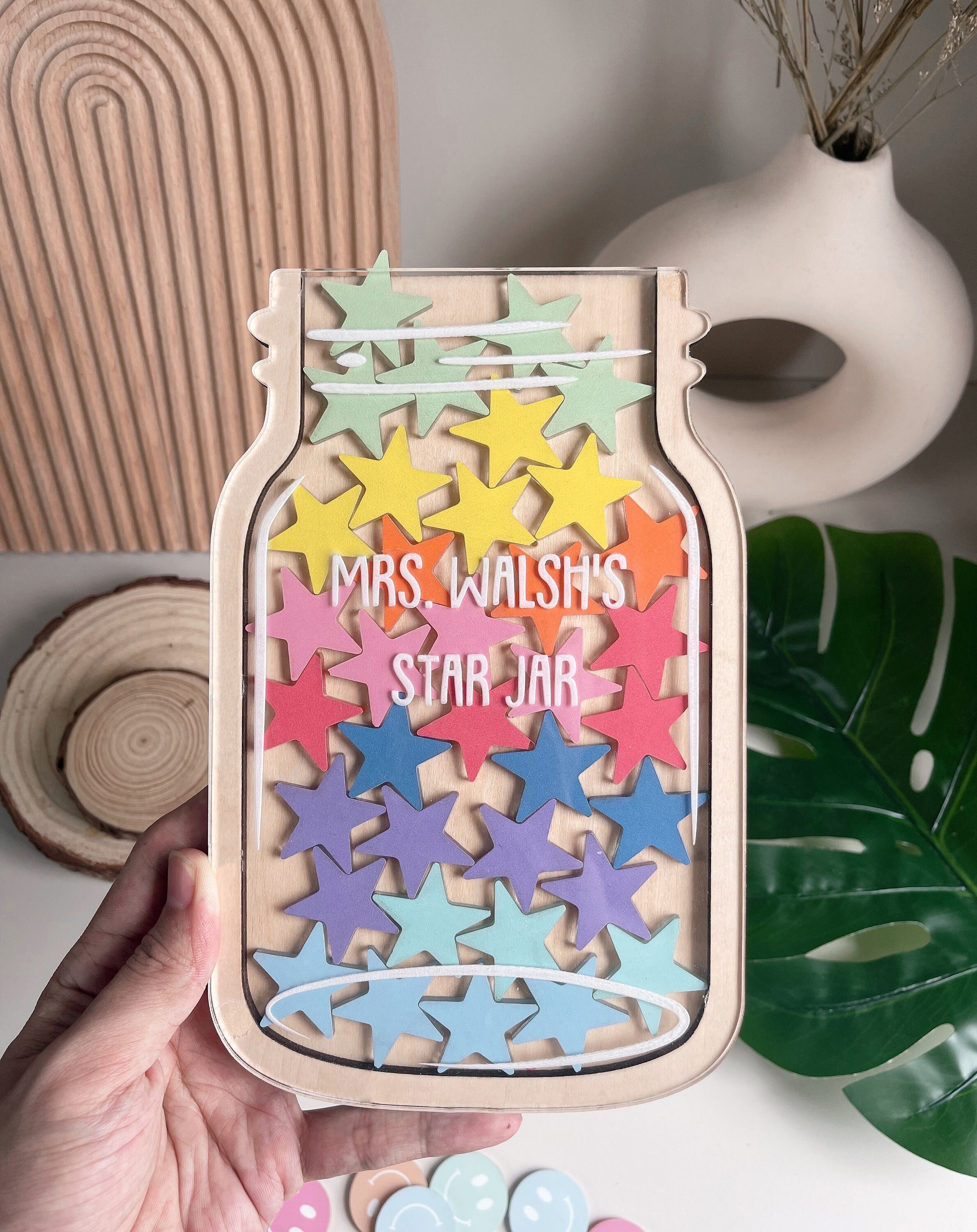 Stars Charm Reward Jar, Personalized Reward Jar for Classroom, Teacher ...
