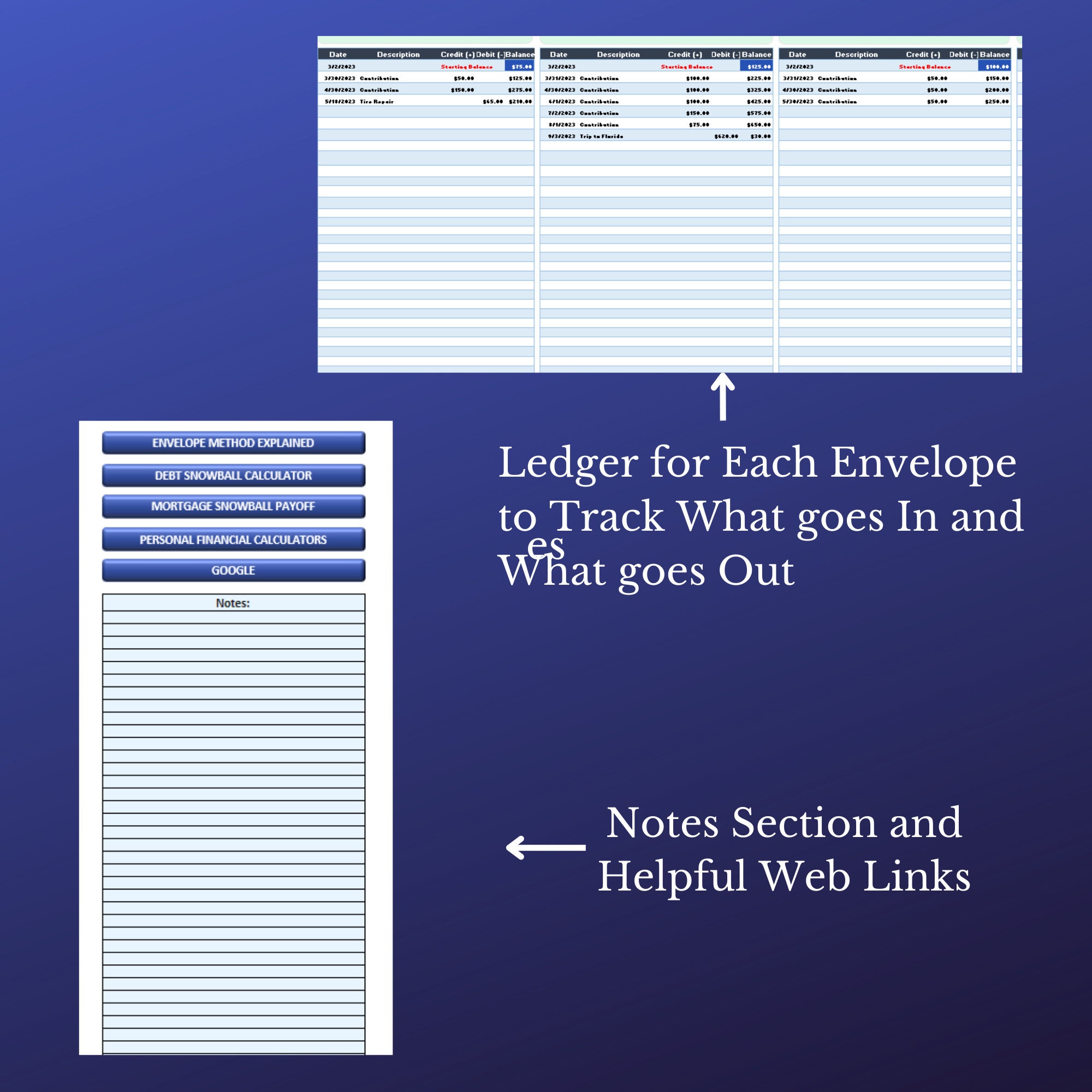 Cash Envelope System Excel Budgeting Tracker Dave Ramsey Envelope ...