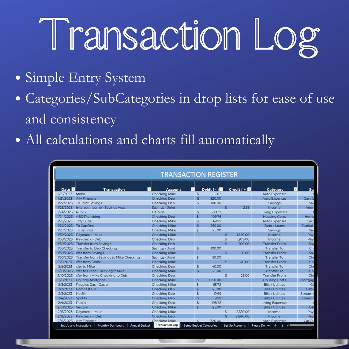 Personal Finance System - Monthly & Annual Budget Template - Etsy
