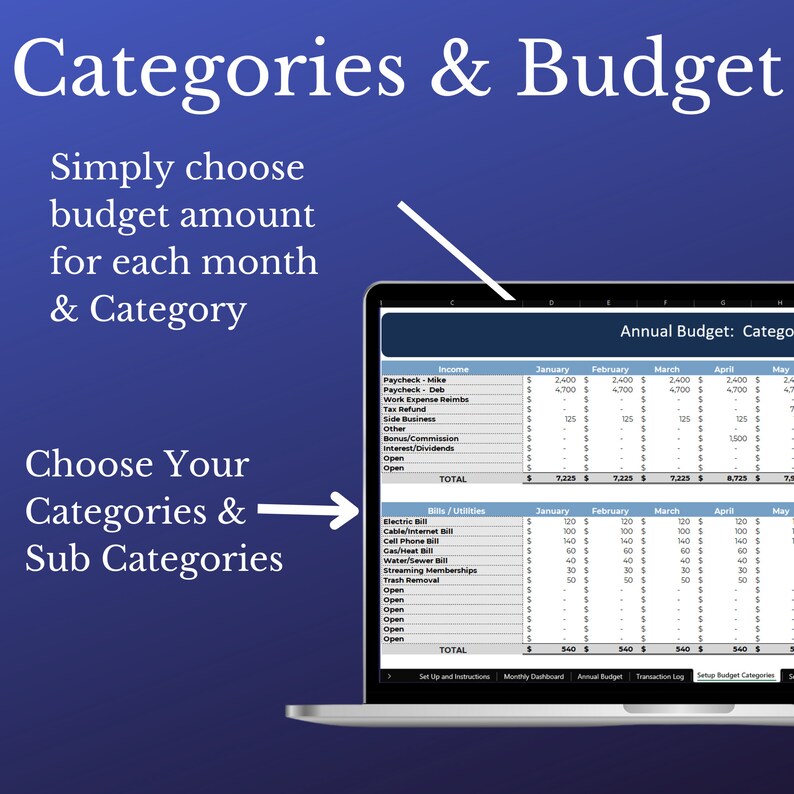 Personal Finance System - Monthly & Annual Budget Template - Etsy