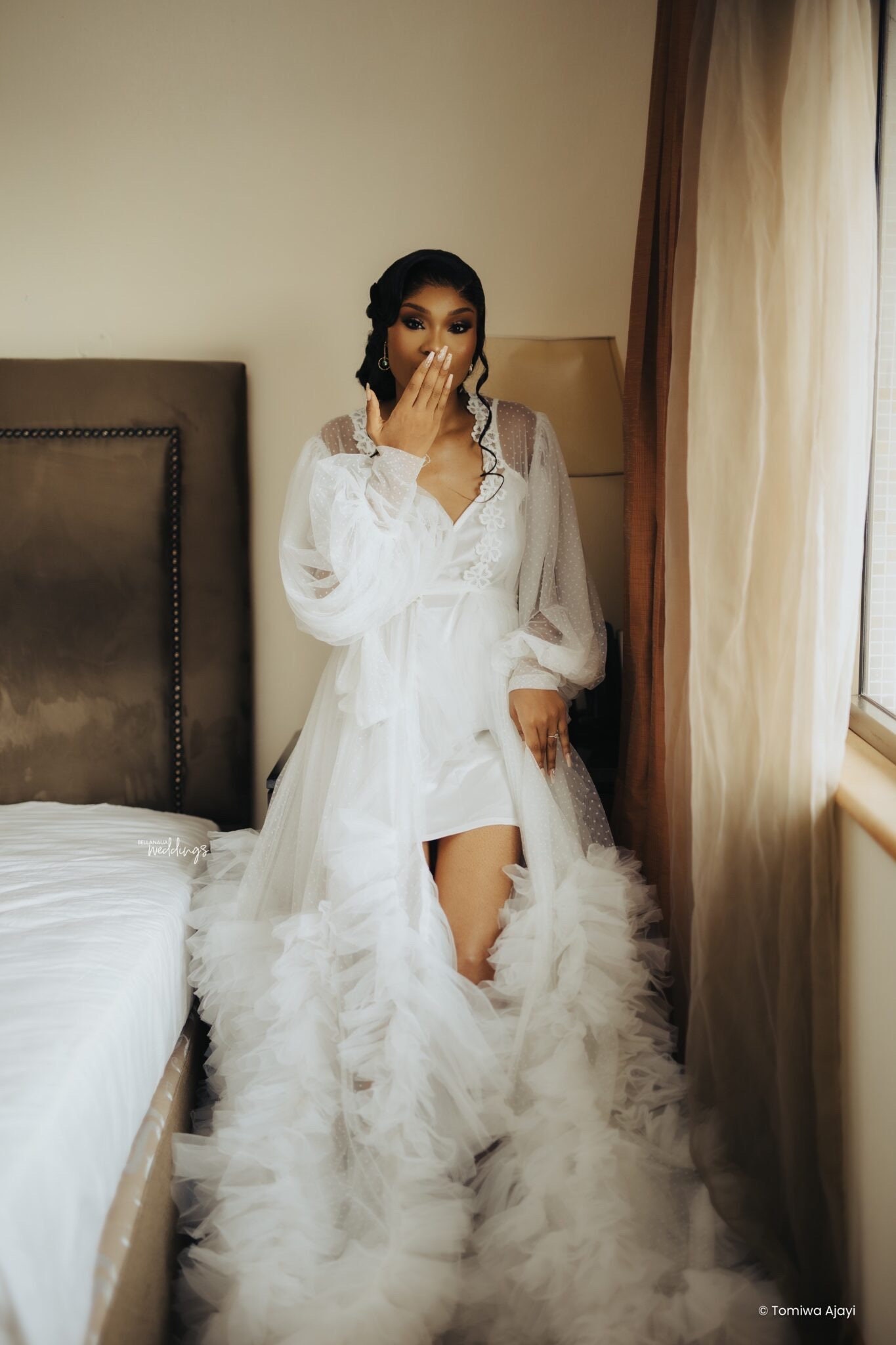 Bridal Robe, Luxury Ruffle Robe, Long Bridal Robe, Robe for Weddings ...