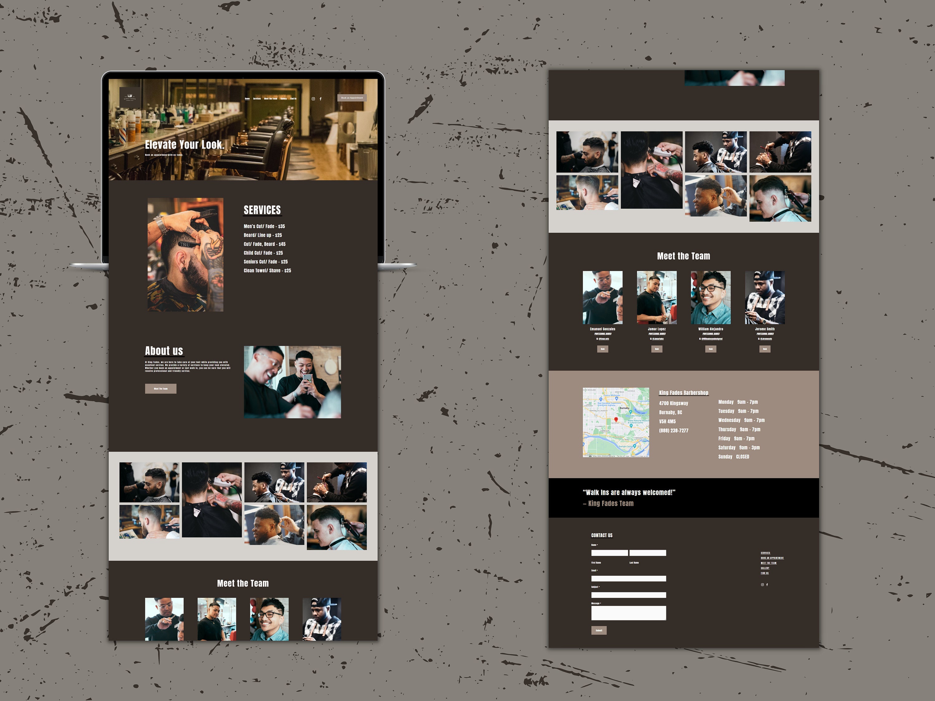 Squarespace Barbershop Template: Modern Classic Website Design (digital ...