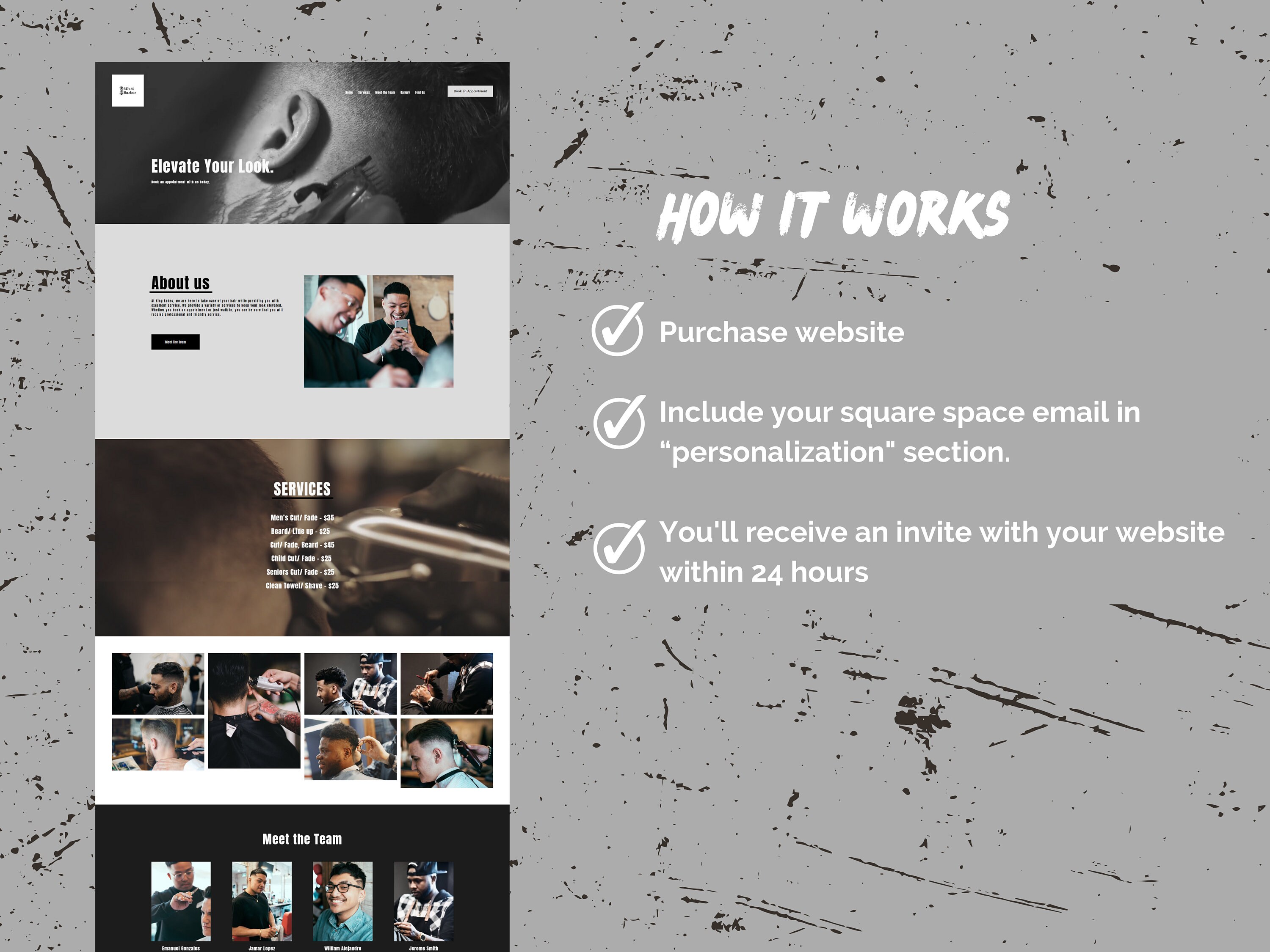 Squarespace Barbershop Template Tier II. Modern Classic Barber Shop ...
