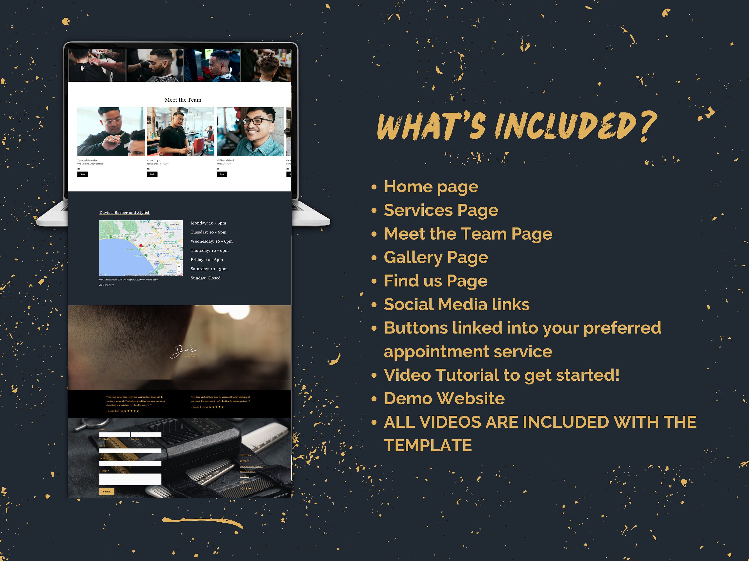 Squarespace Barbershop Template DELUXE. Modern Classic Barber Shop ...
