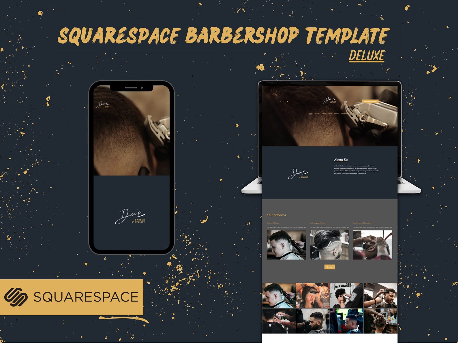 Squarespace Barbershop Template: Modern Classic Website Design (DELUXE ...