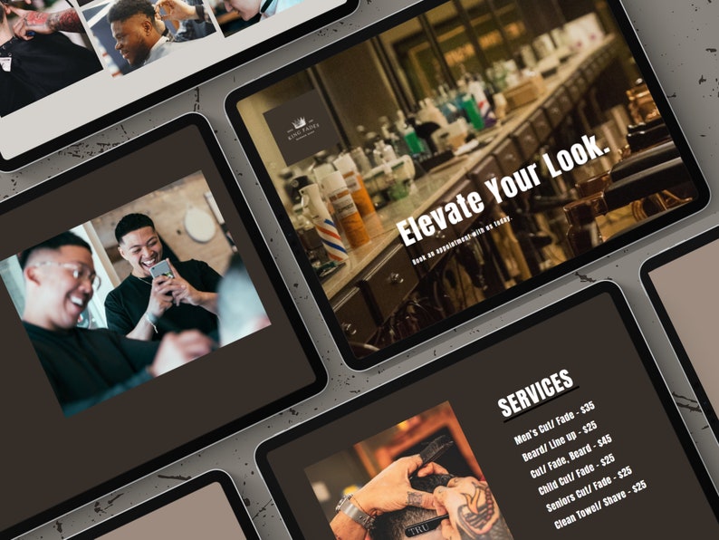 Squarespace Barbershop Template: Modern Classic Website Design (digital ...