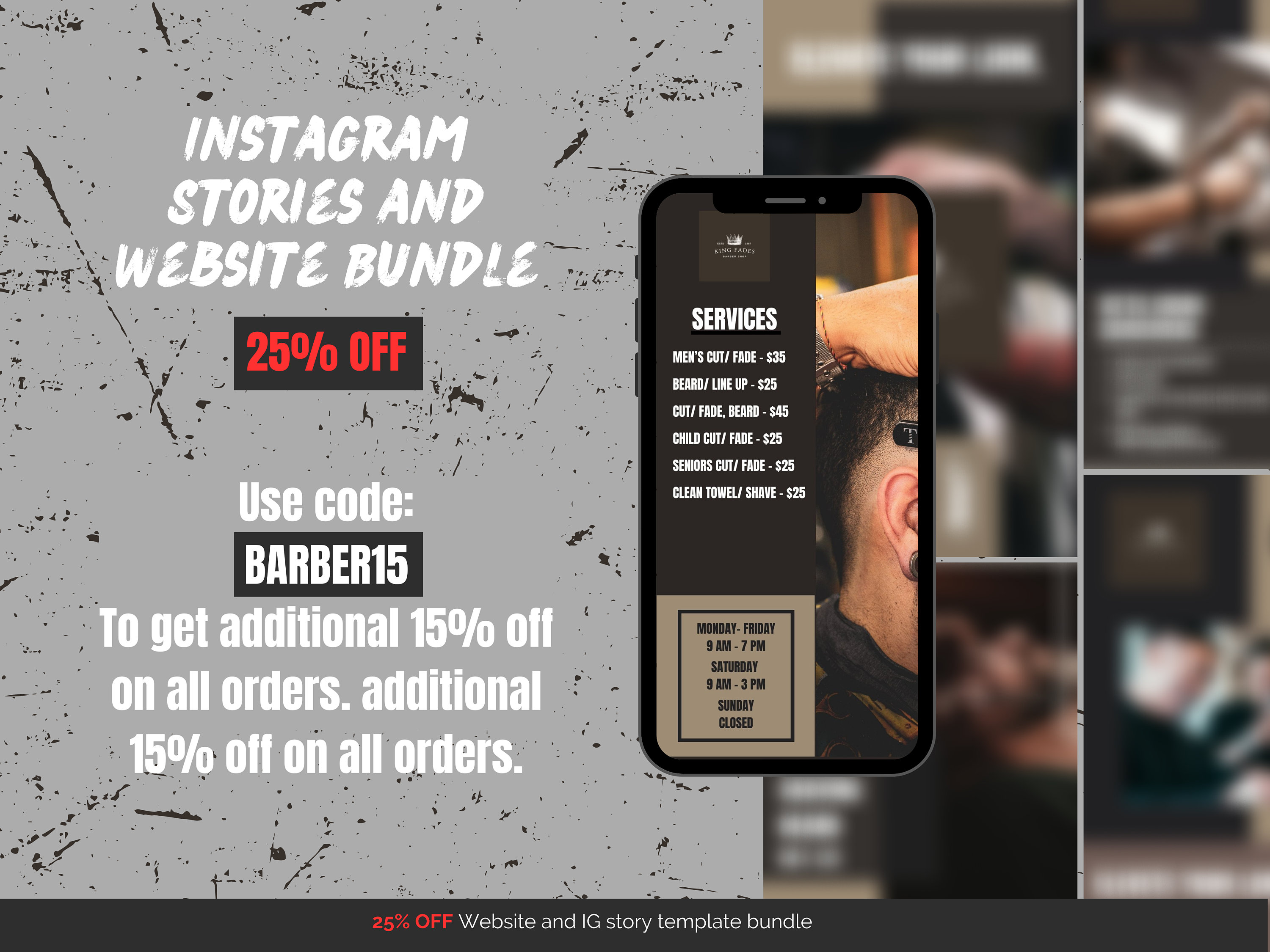 Squarespace Barbershop Template Tier II. Modern Classic Barber Shop ...