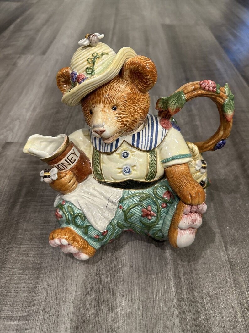 Fitz and Floyd Teddy Bear Honey Jar Bee Pitcher - Etsy Canada