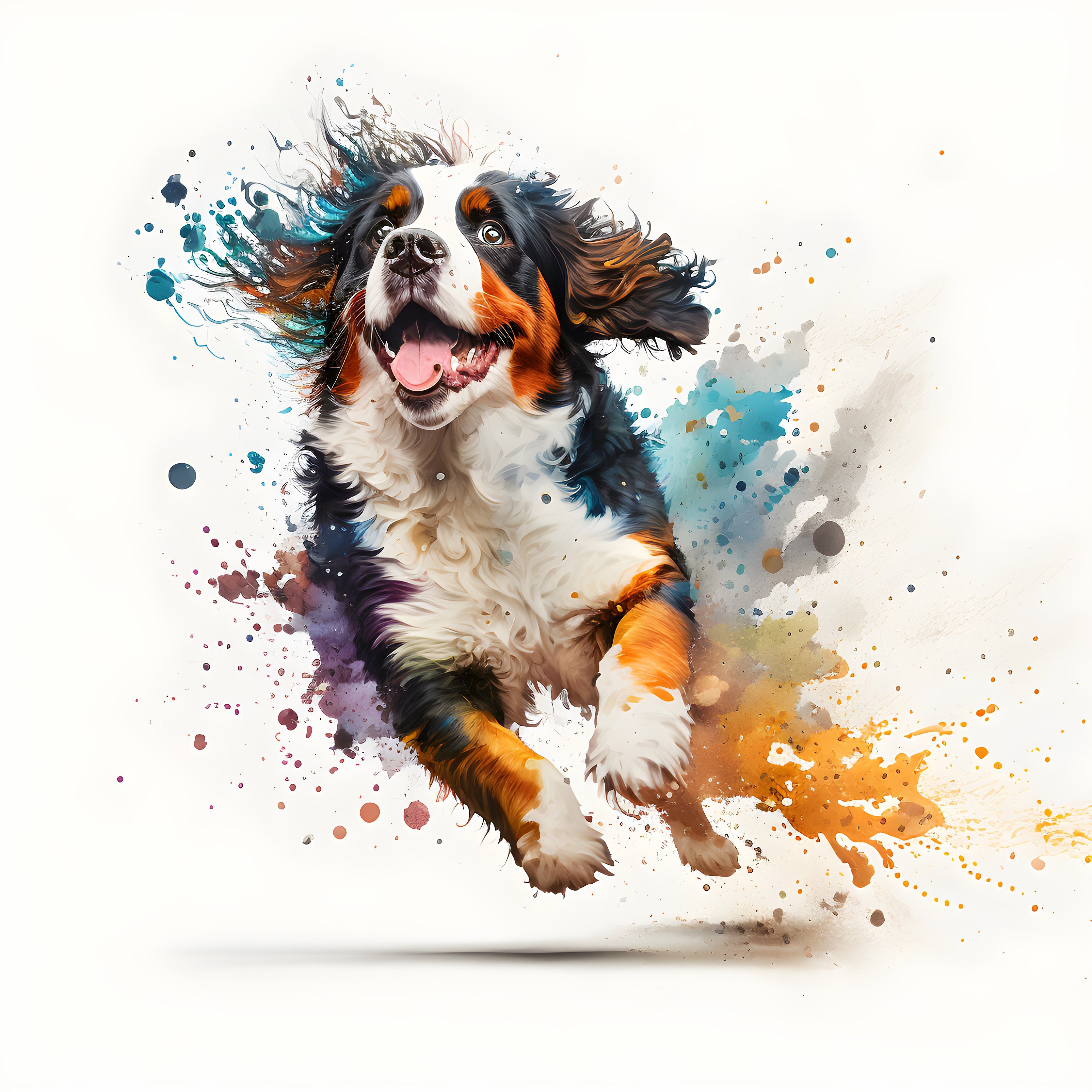 Bernese Mountain Dog Watercolour, Digital Download, AI Art, Printable ...