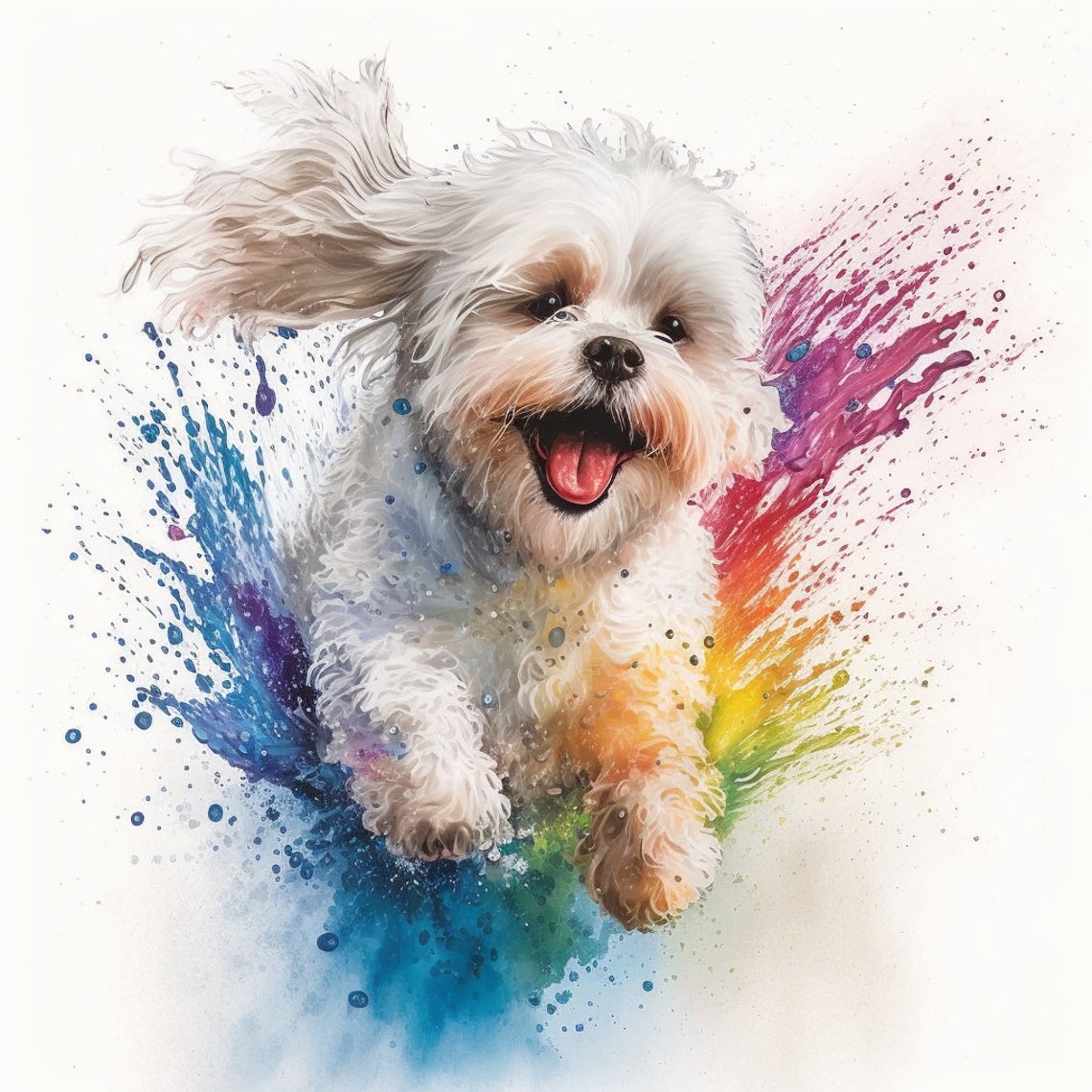 Maltese Watercolour, Maltese Lovers, Digital Download, AI Art ...