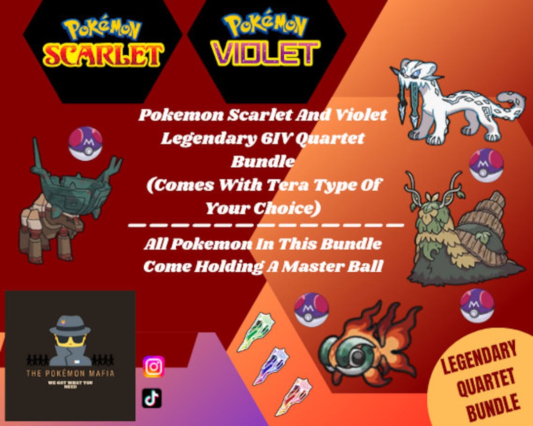Pokemon Scarlet and Violet Legendary Quartet Bundle - Etsy