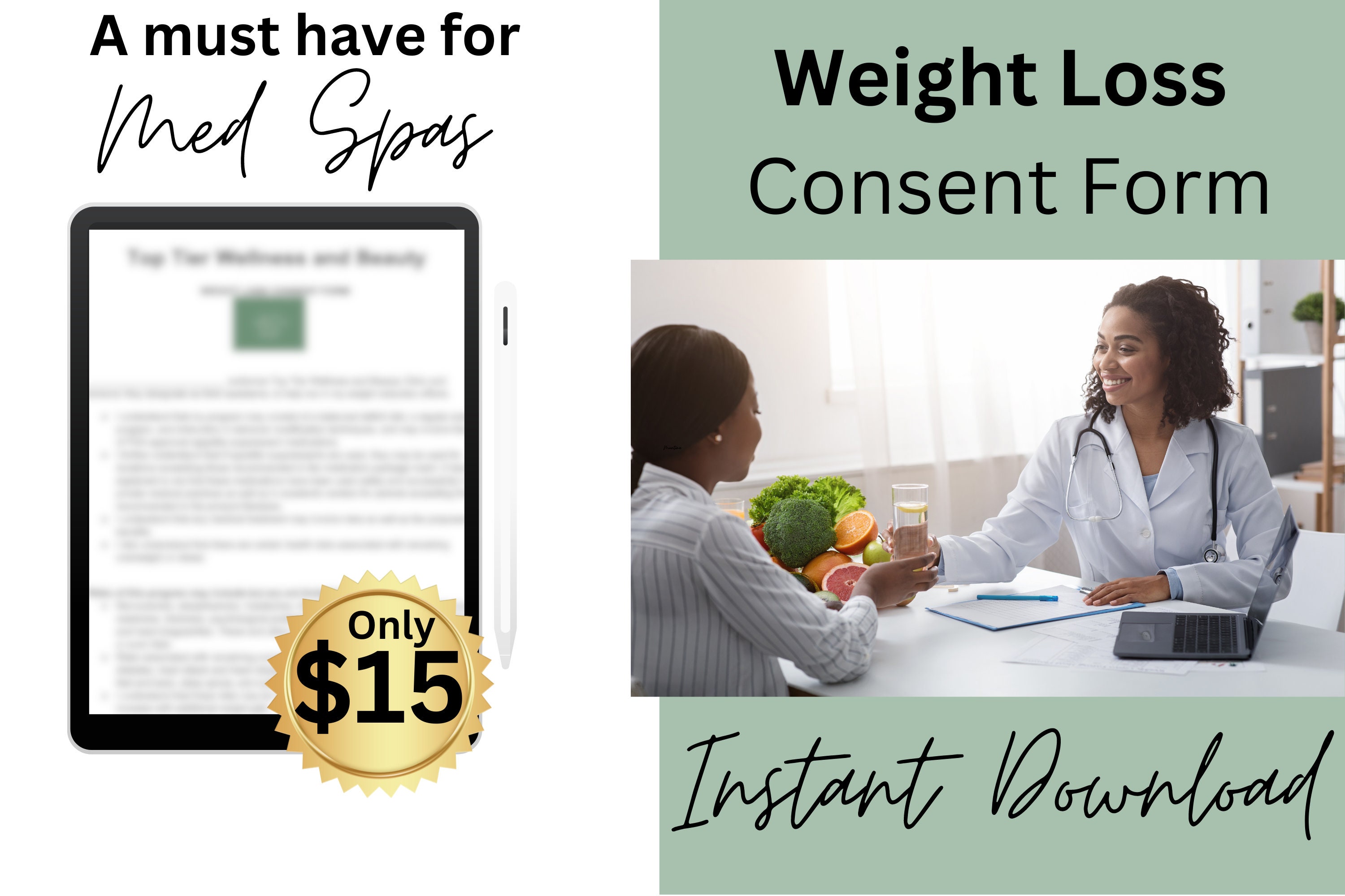 Weight Loss Consent Form Template - Etsy