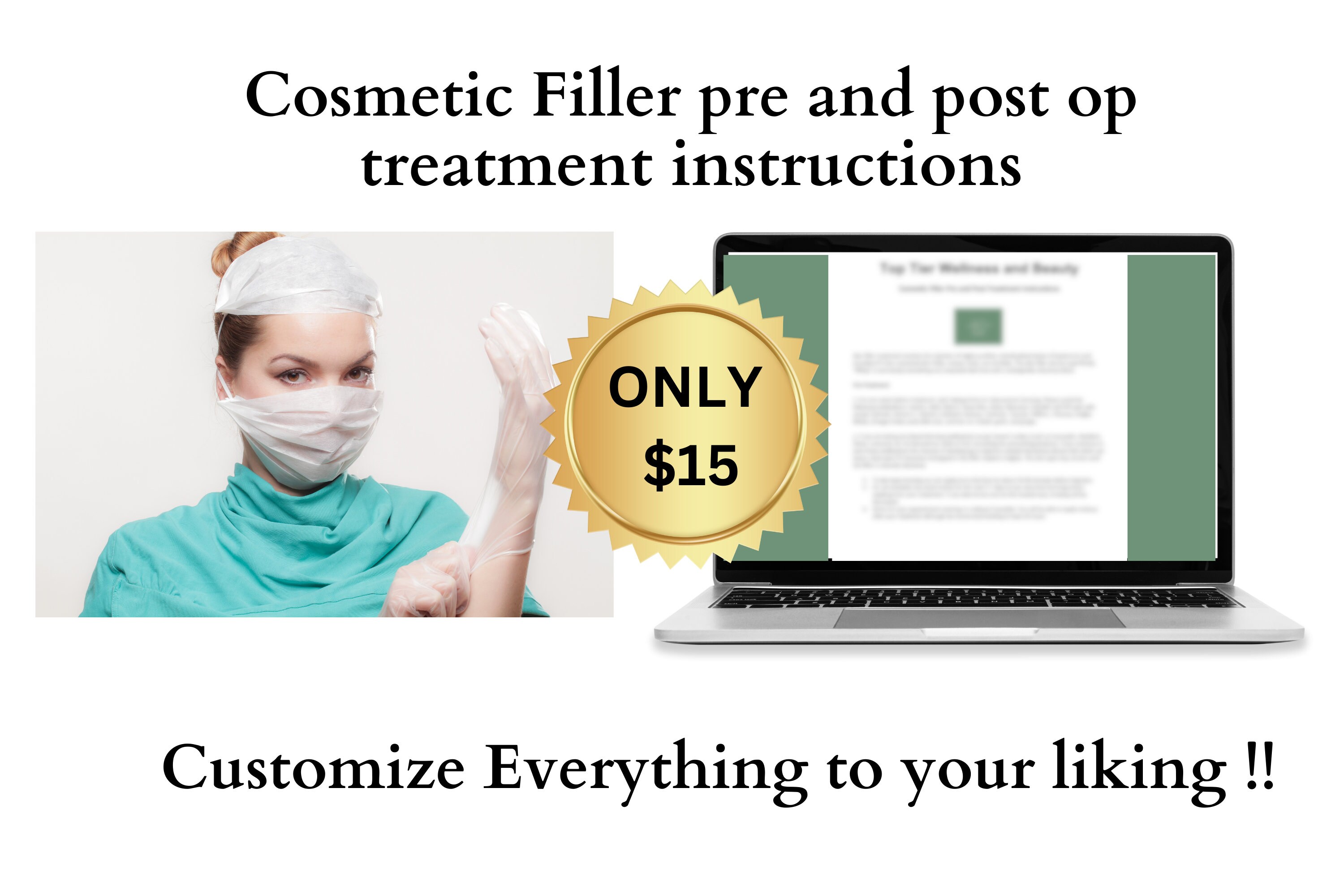 Cosmetic Filler Pre and Post Op Treatment Instructions Template| Medspa ...